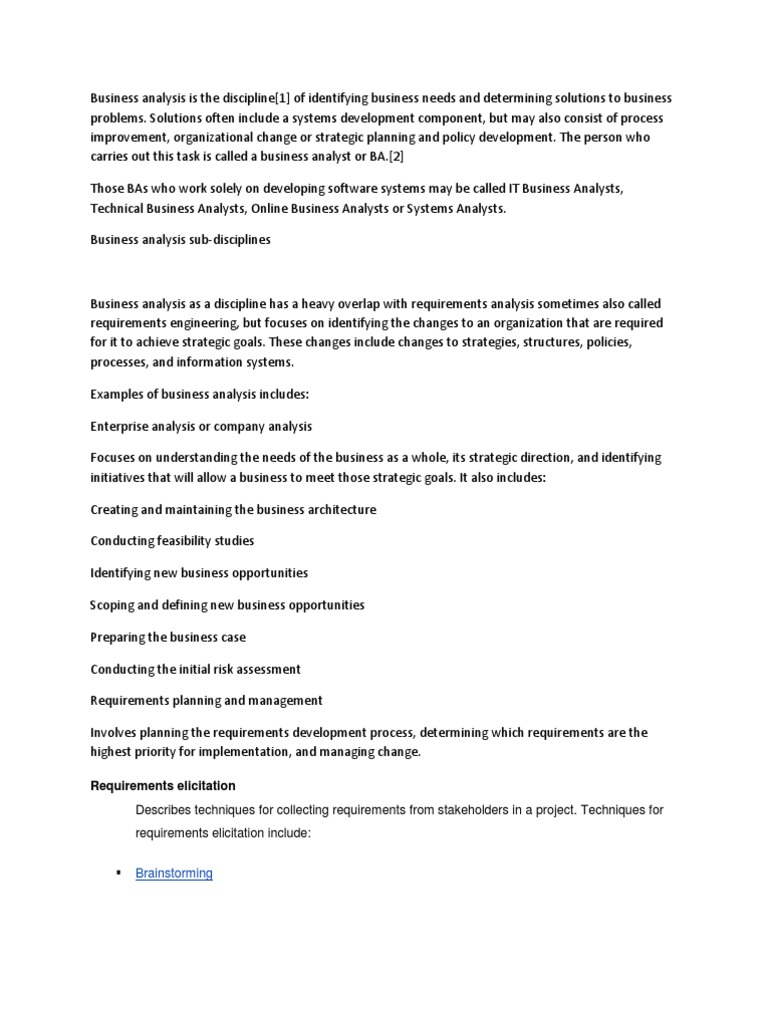 Business Analysis Fundamentals | PDF | Business Analysis | Business Process