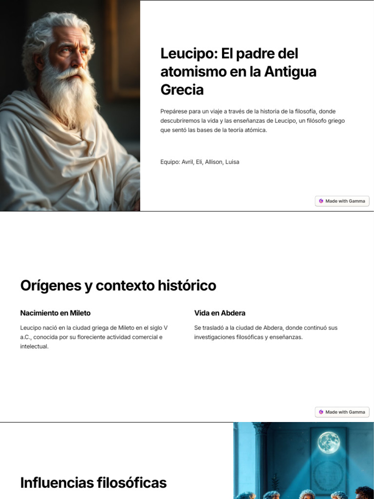 Leucipo El Padre Del Atomismo en La Antigua Grecia | PDF | Átomos | Física