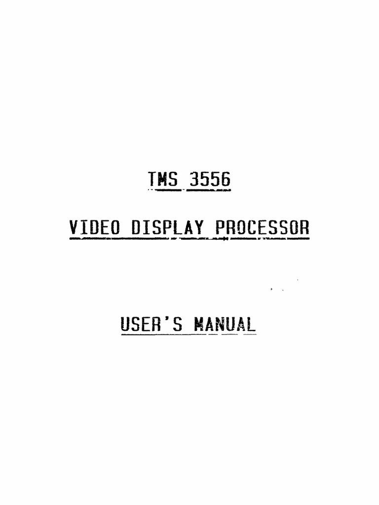 TMS3556 Video Display Processor Guide | PDF | Pointer (Computer ...