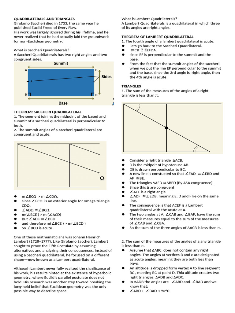 Quadrilaterals and Triangles | PDF | Triangle | Euclid