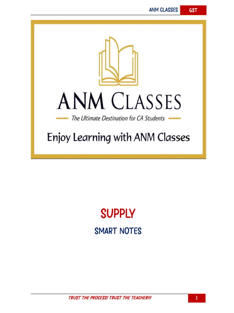 Idt Smart Notes 1 - Supply | PDF | Money | Lease