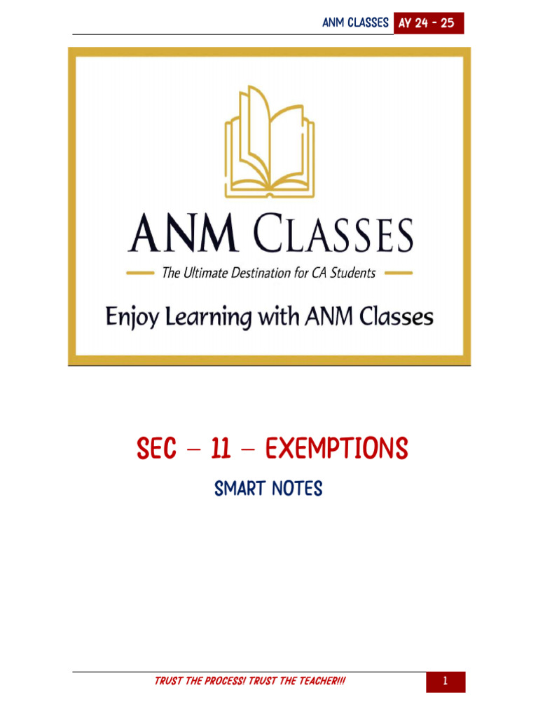 Idt Smart Notes 4 - Exemption | PDF | Banks