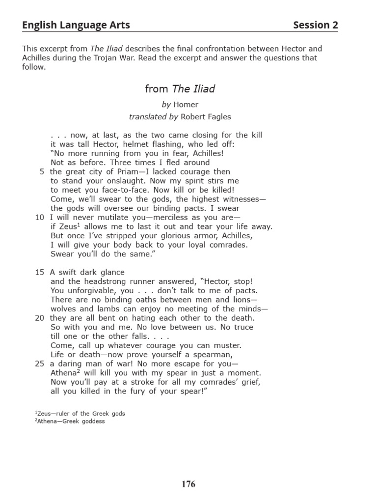 From The Iliad | PDF | Hector | Achilles