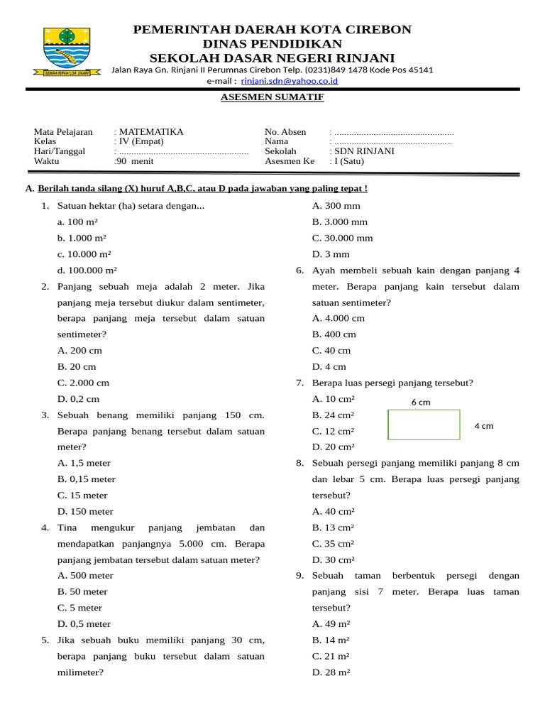 Matematika Pengukuran Luas Dan Volume | PDF