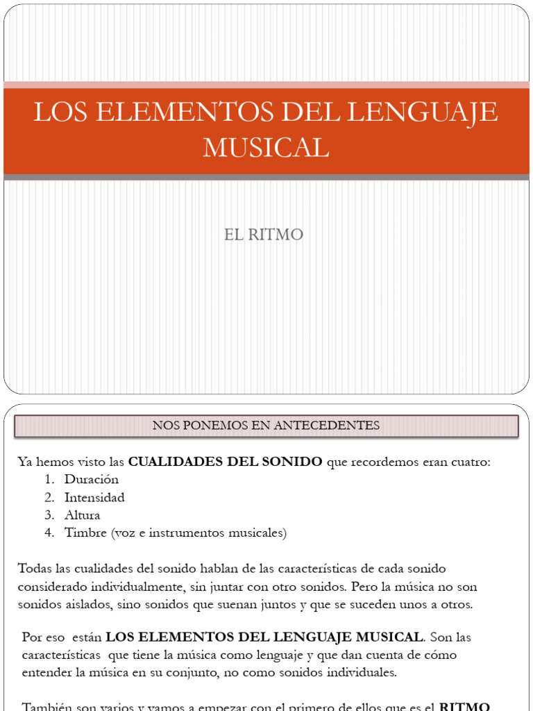 los-elementos-del-lenguaje-musical.-el-ritmo.-pdf | PDF | Ritmo | Tempo