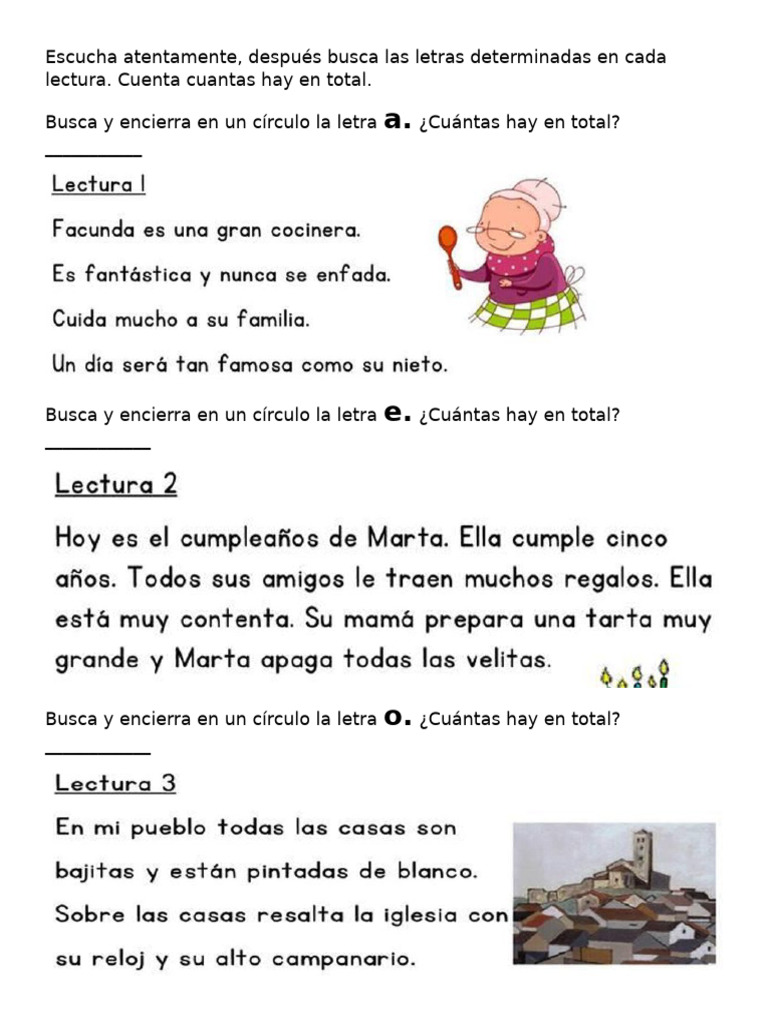Busca Letras en Lectura | PDF