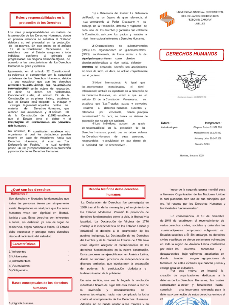 Triptico Derechos Humanos | PDF | Derechos | Derechos humanos