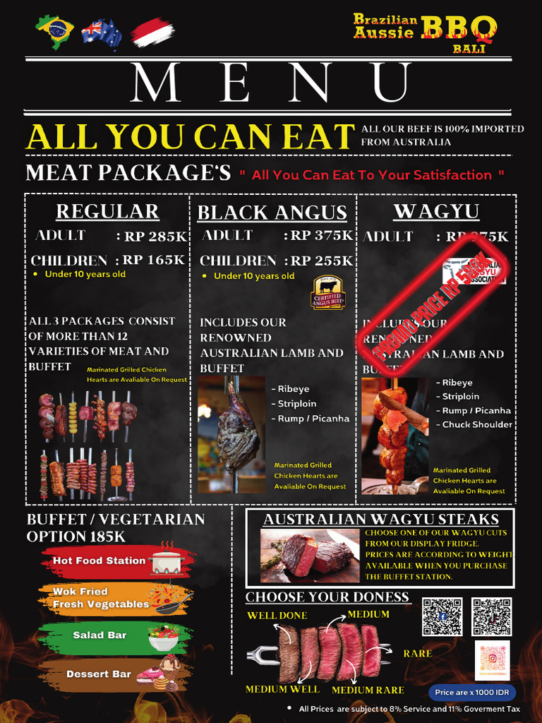 Brazilian Aussie BBQ Menu a4 Edit 19 Dec 23. PDF 1 | PDF | Mixed Drinks | Drink