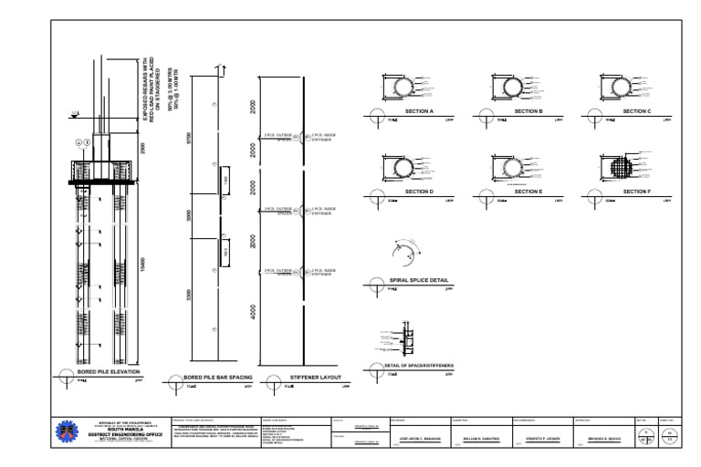 Bored Pile Construction Details and Layout | PDF