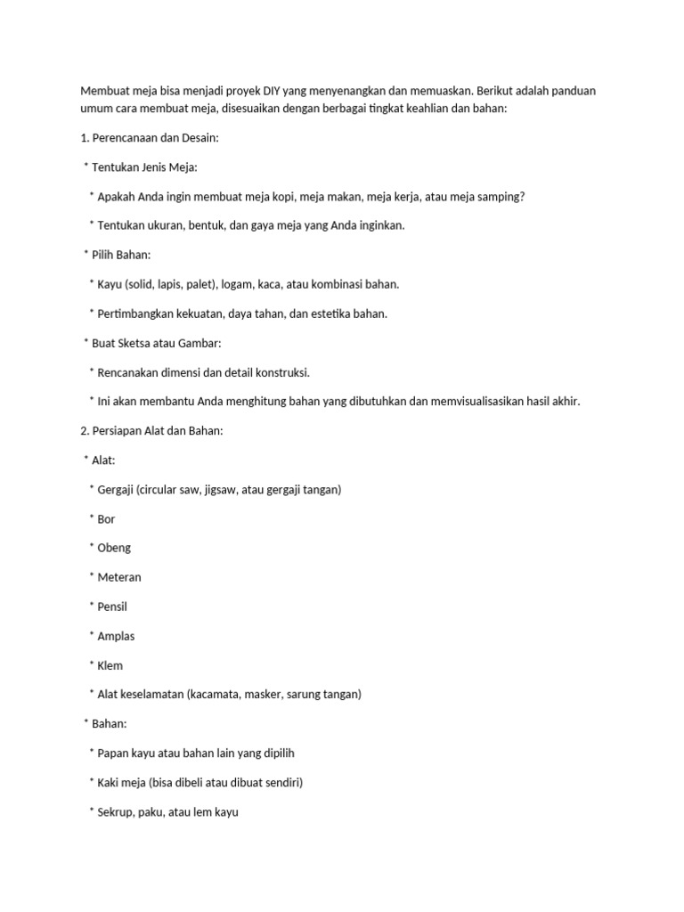 Membuat Meja bi-WPS Office | PDF