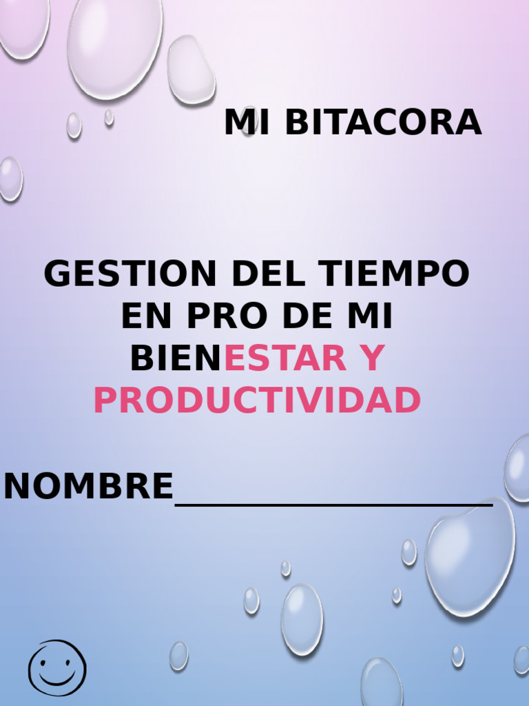 BITACORA GESTION TIEMPO PARA MI BIENESTAR | PDF | Sicología