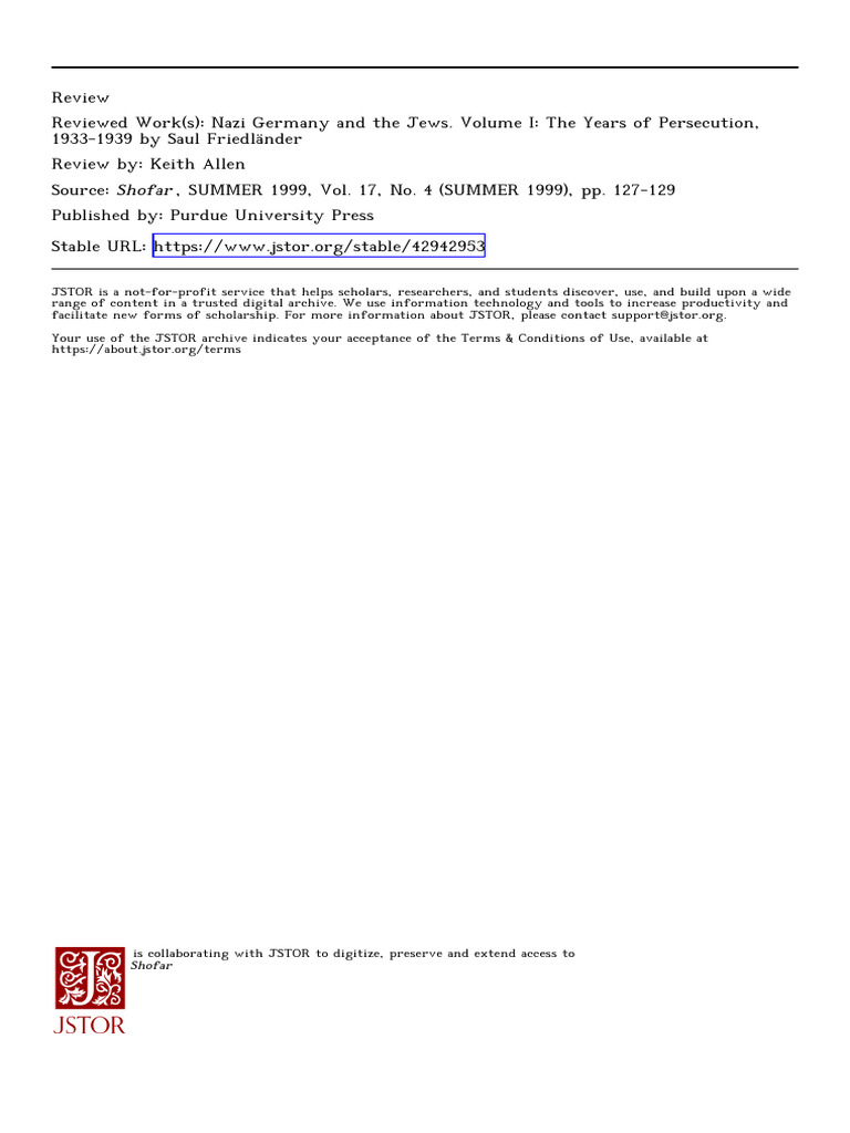 Review, Allen | PDF | The Holocaust | Nazi Germany