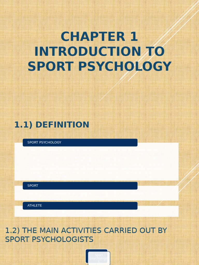 Introduction of Sport Psychology (Part 1) | PDF | Psychology | Psychologist