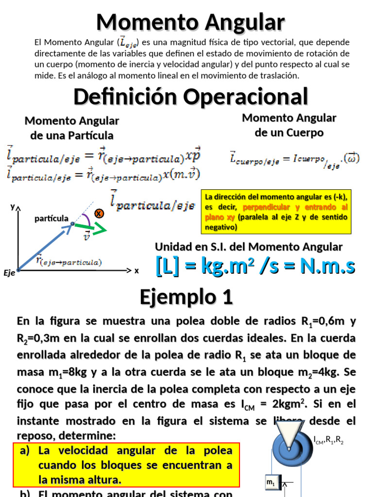 Definición y Ejemplos de Momento Angular | PDF | Momento angular | Rotación