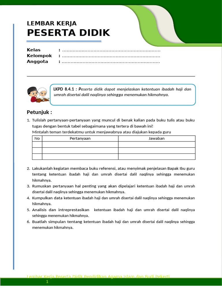 4.LKPD Haji Dan Umroh KLS 8 Genap | PDF