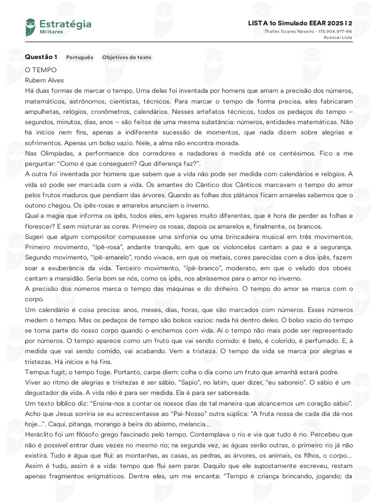 SIMU EEAR.1 | PDF | Tempo | Amor