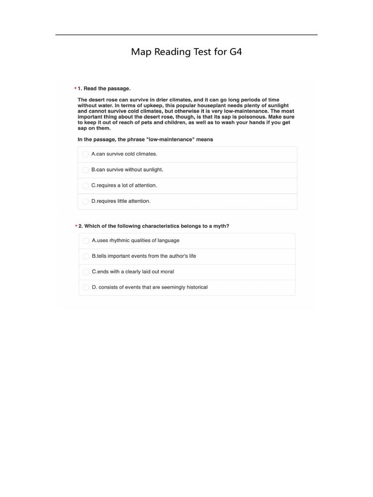 MAP-阅读-G4-01 | PDF