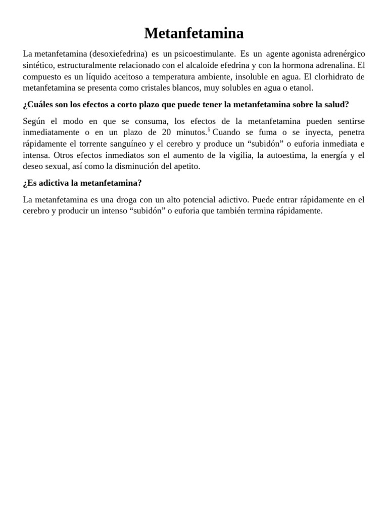 Metanfetamina | PDF