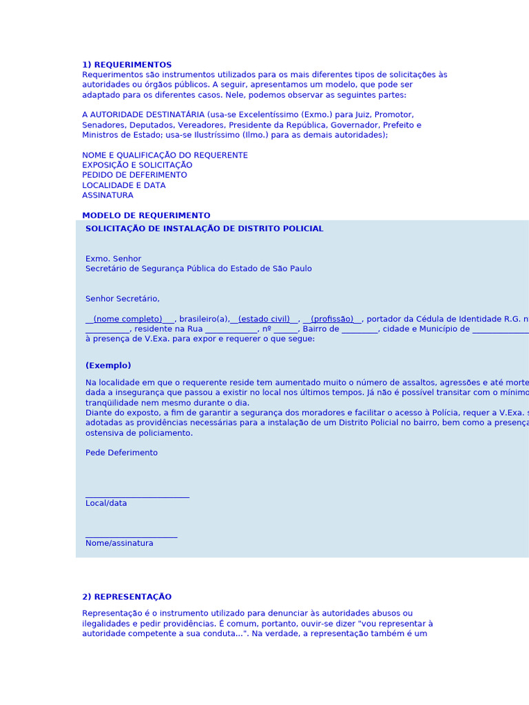 Modelos de Requerimentos e Representações | PDF | Citação (jurídico ...