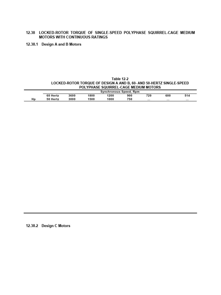 NEMA MG1-2006 Tmax&Tarrq Medium Motors | PDF | Electric Motor | Hertz