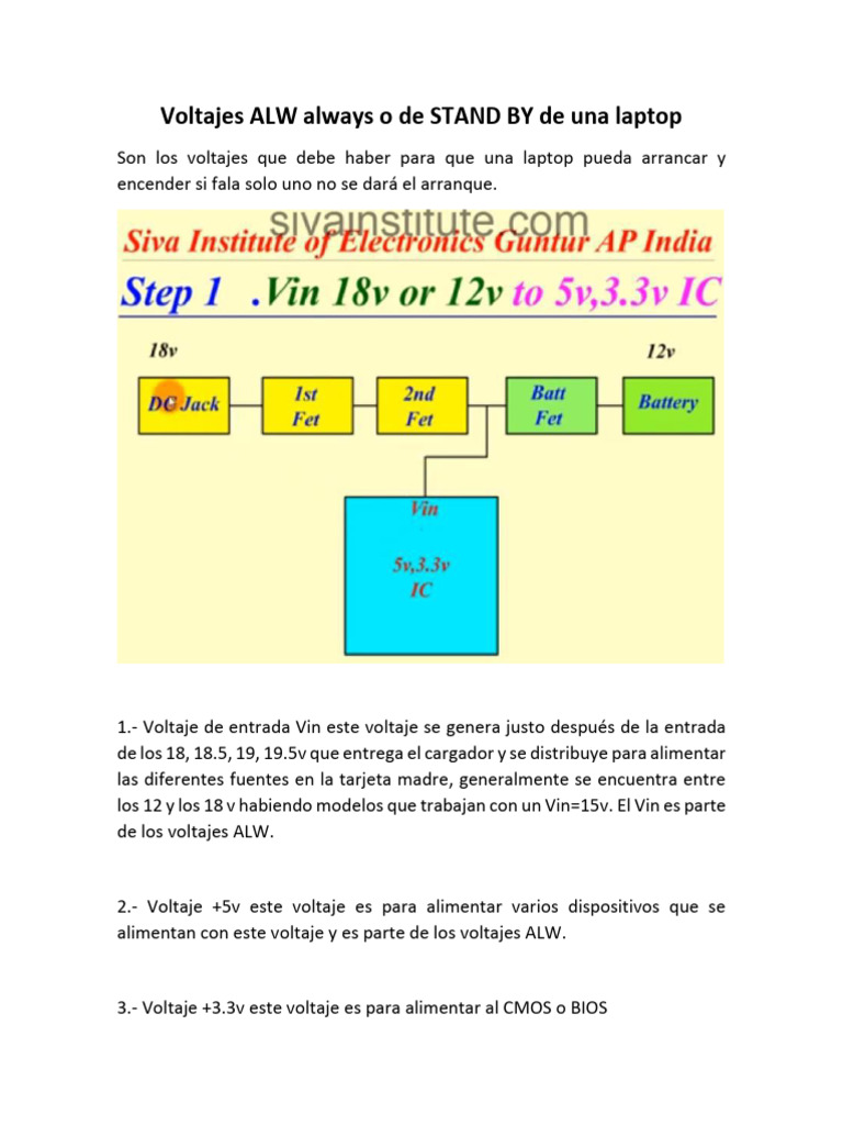 Voltajes ALW Always o de STAND by de Una Laptop - PDF (SHARED) | PDF
