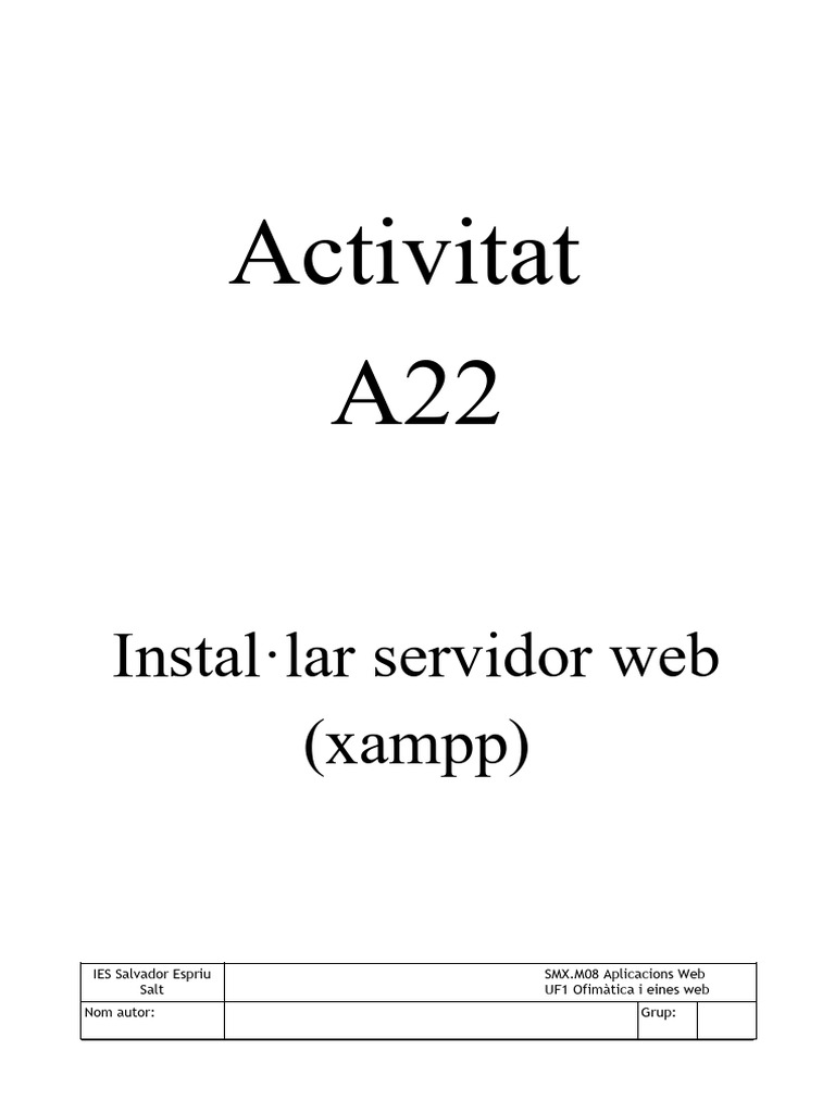 2024-0228.A22 El Meu Primer Servidor Servidor Web (Xampp) | PDF