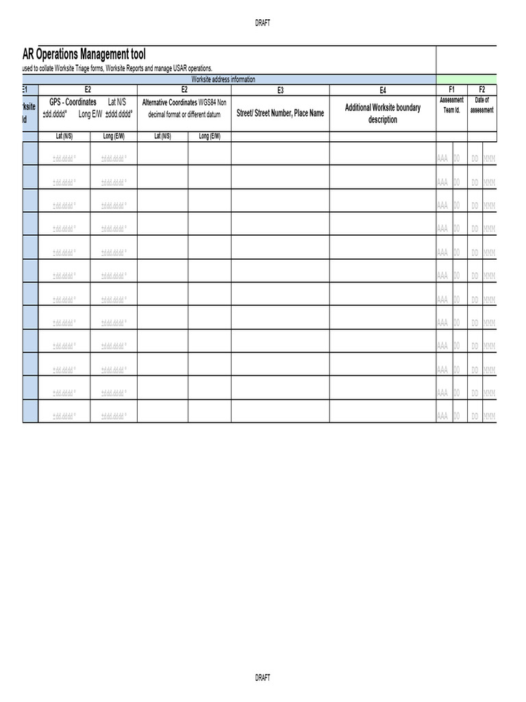 USAR Operations Management Tool | PDF