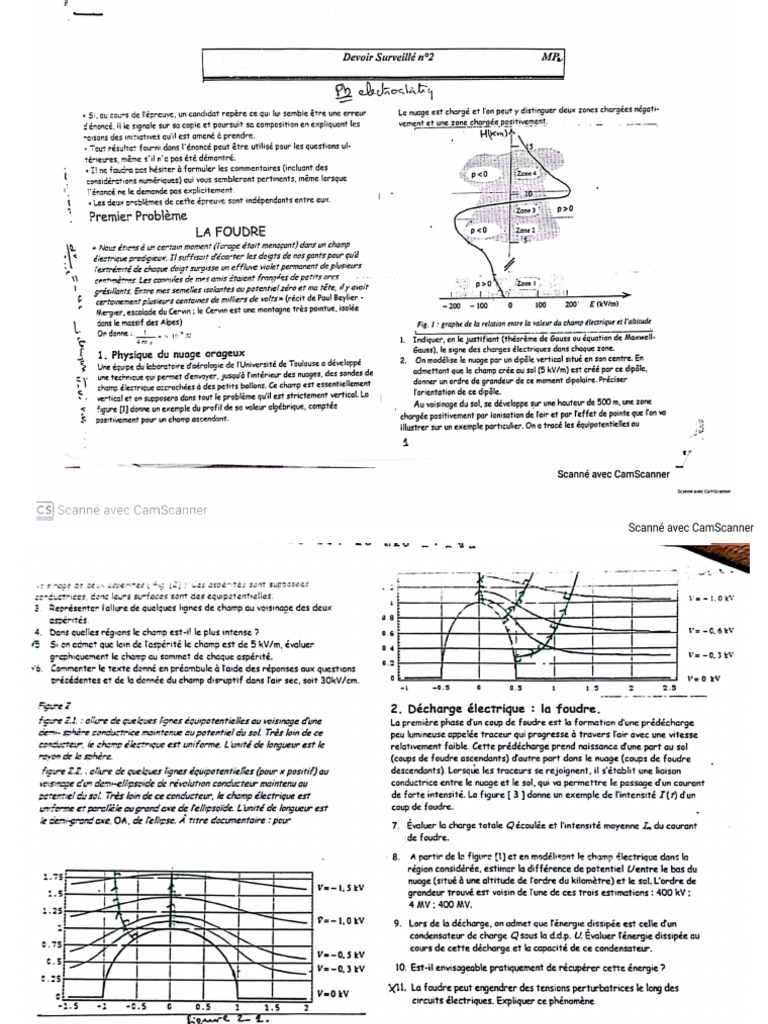Problm Corrig de Min Pont (Foudre) | PDF