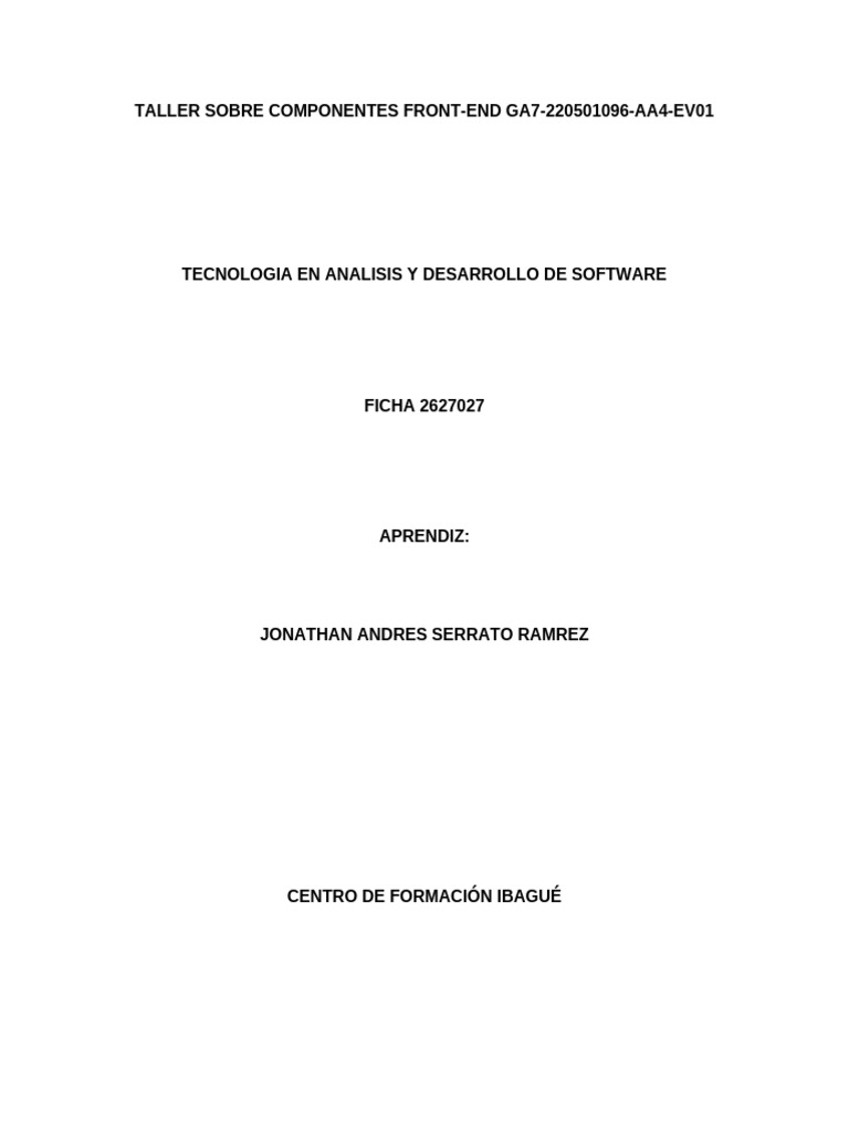 Taller de Front-End: React y JSX | PDF | Script Java | Desarrollo de ...