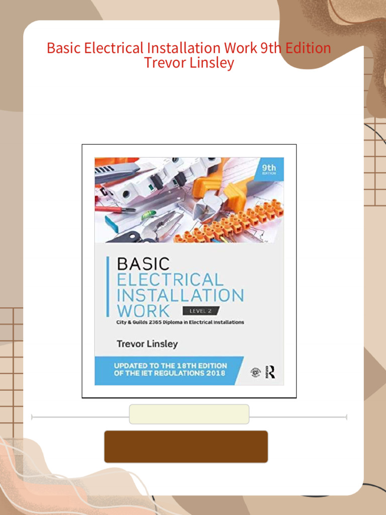 Basic Electrical Installation Work 9th Edition Trevor Linsley ...