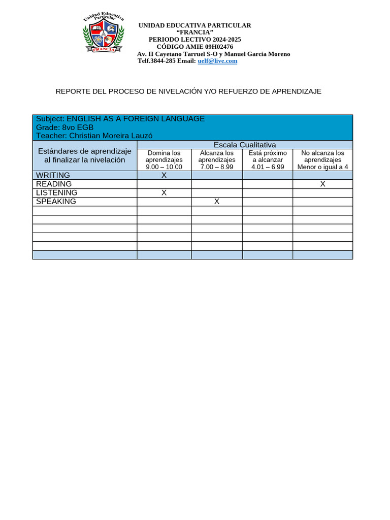 Formato de Reporte | PDF
