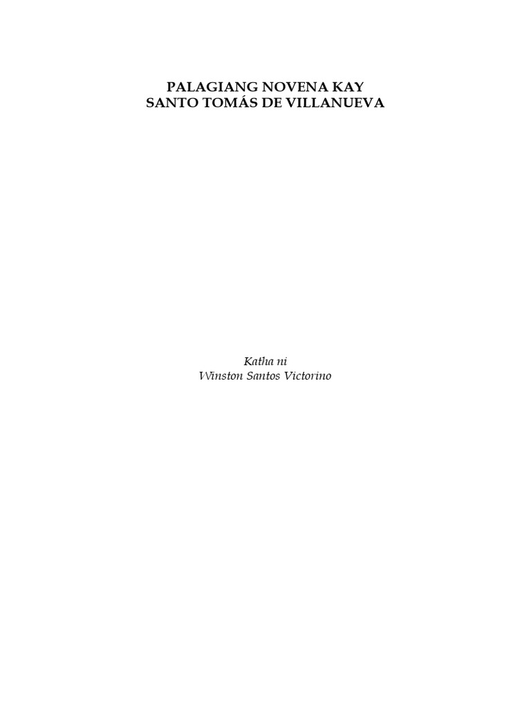 Novena Kay Santo Tomás de Villanueva Tuwing Viernes (Final Version) | PDF
