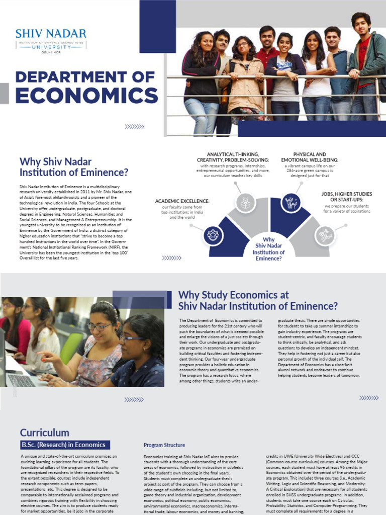 Economics Ug Brochure | PDF | University And College Admission | Economics