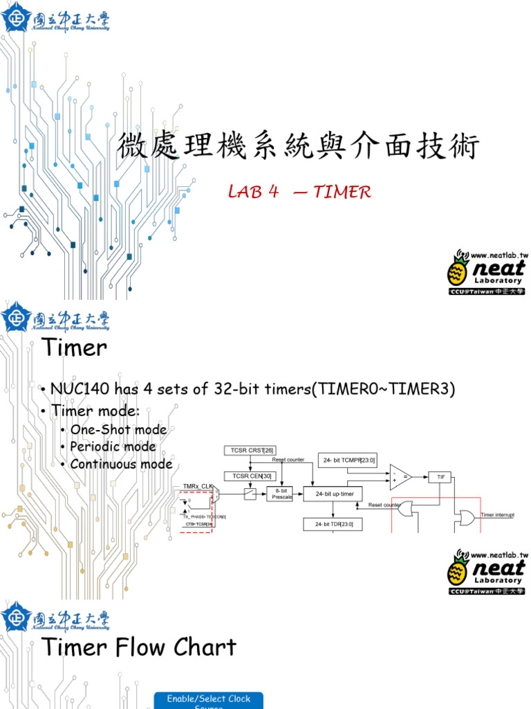 Timer Register Usage in NUC140 Lab | PDF