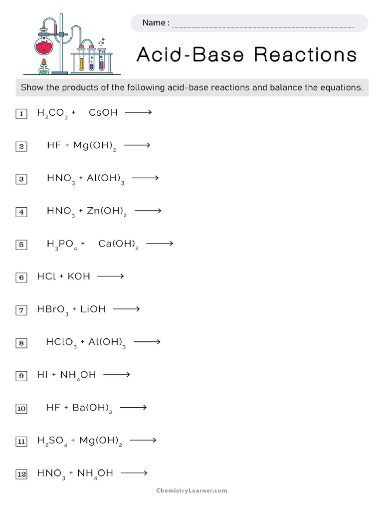 Neutralization Worksheet 1 | PDF