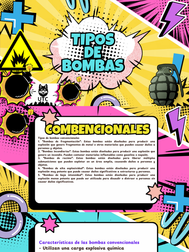 Tipos de Bombas Explosivas y Sus Usos | PDF | Bomba | Munición en racimo