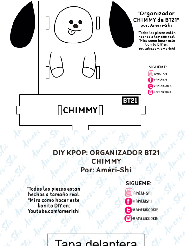 [A4] DIY BT21_ Organizador CHIMMY Por AmeriShi | PDF