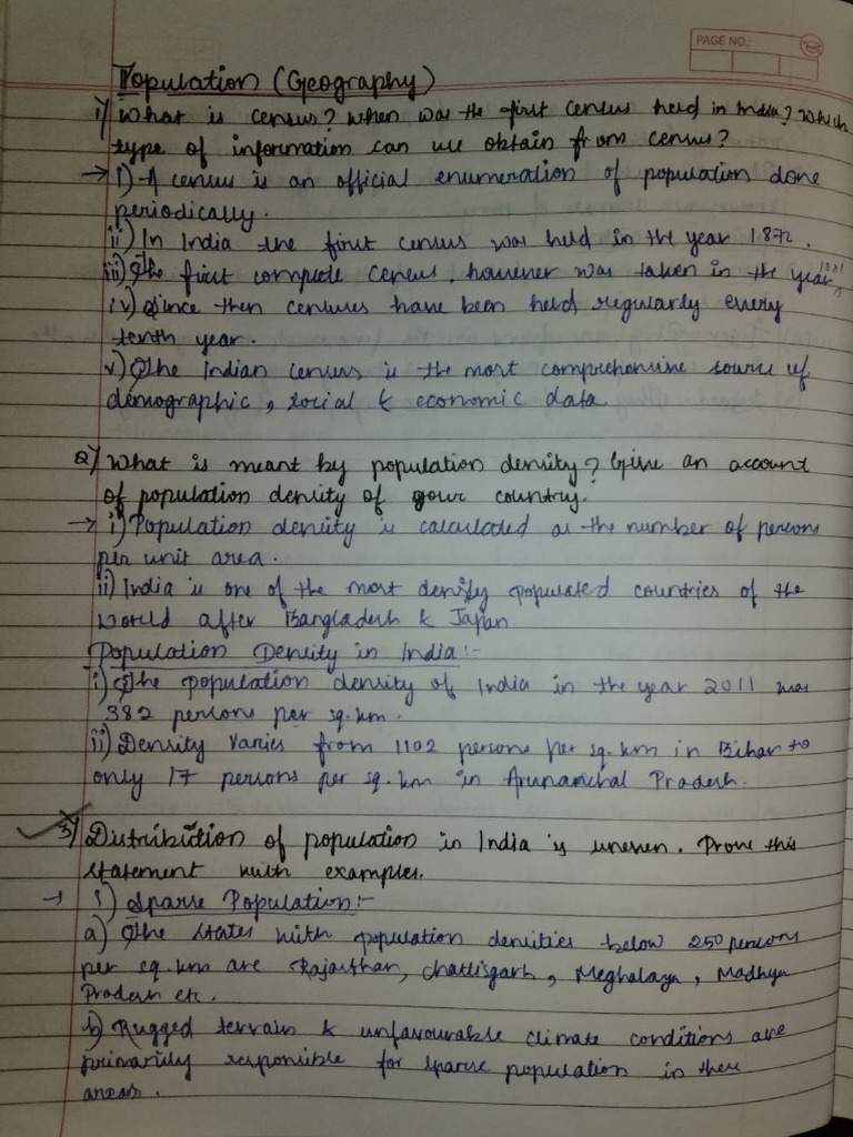 Population Class 9 | PDF