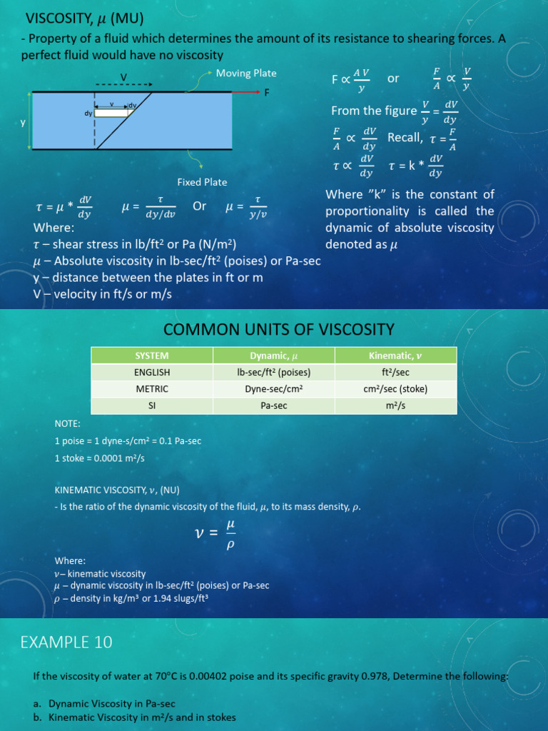 Properties of Fluids Part 2 | PDF | Viscosity | Shear Stress