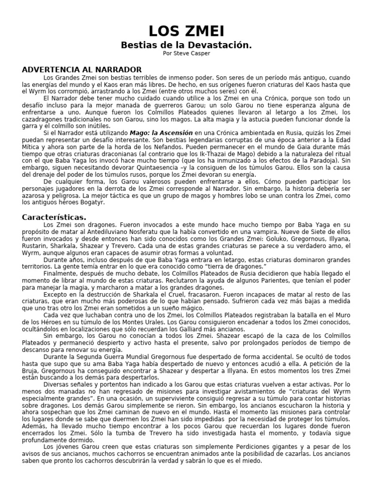 Zmei: Dragones del Caos en Rusia | PDF