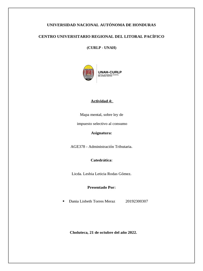 Mapa Mental, Sobre Ley de Impuesto Selectivo Al Consumo - Dania Torres ...