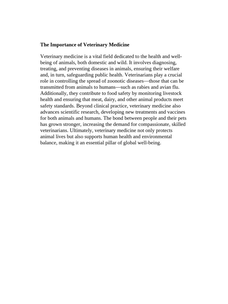 Vet Essay | PDF