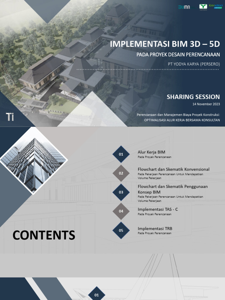 Implementasi Bim 3D - 5D Pada Proyek Desain Perencanaan - Yodya Karya | PDF