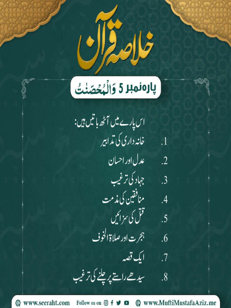 Khulasa-e-Quran - para 5 | PDF