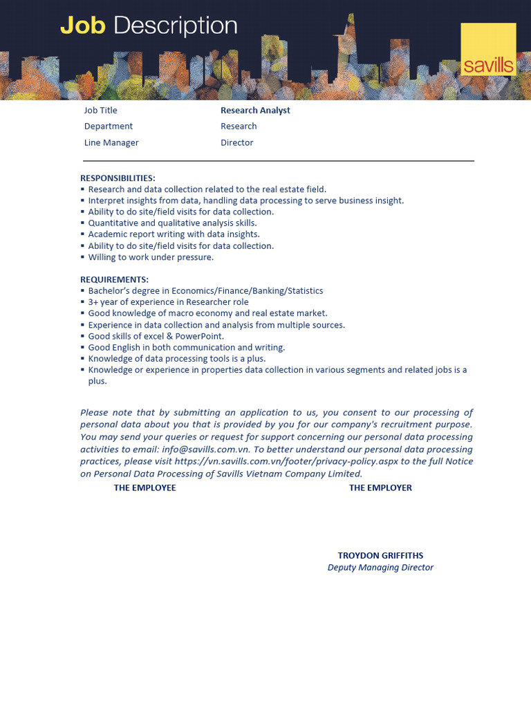 (Savills Vietnam) JD - Research - Research Analyst | PDF
