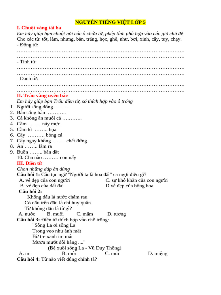 L P 5 - VÒNG TR NG NGUYÊN TV L P 5 | PDF