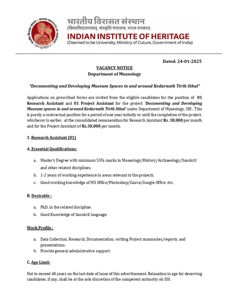 Research Assistant Project Assistant 1 | PDF