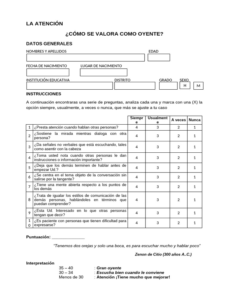 Pruebas, Cuestionarios Varios | PDF