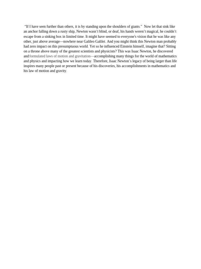Biography Essay - IsAAC NEWTON | PDF