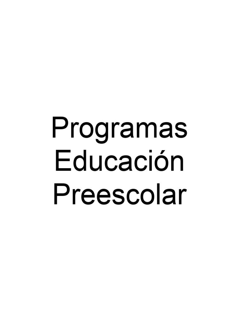 1.PROGRAMAS EDUCACION PREESCOLAR Pensum 1997 | PDF | Sicología ...